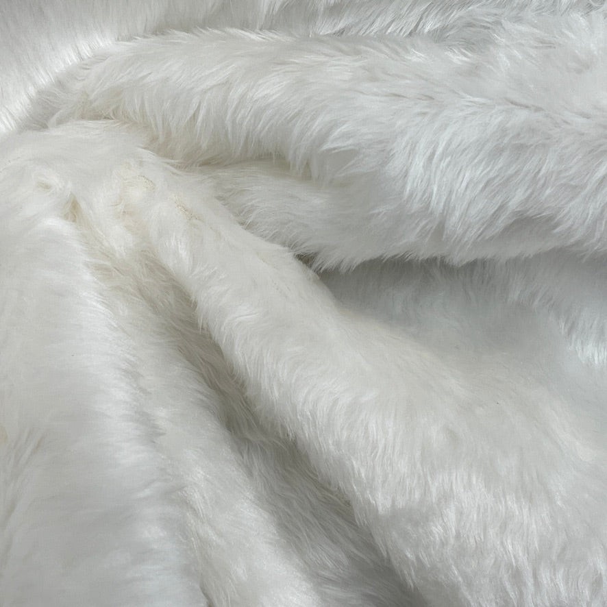 Short Pile Fun Faux Fur Fabric Crafts Toys Furry Material 150cm - Whit