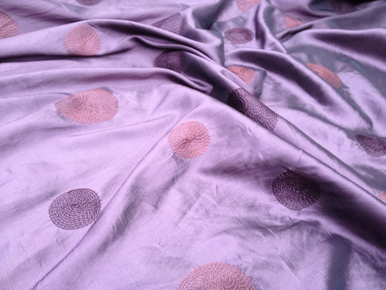 Embroidery Spotty Circle Taffeta Fabric